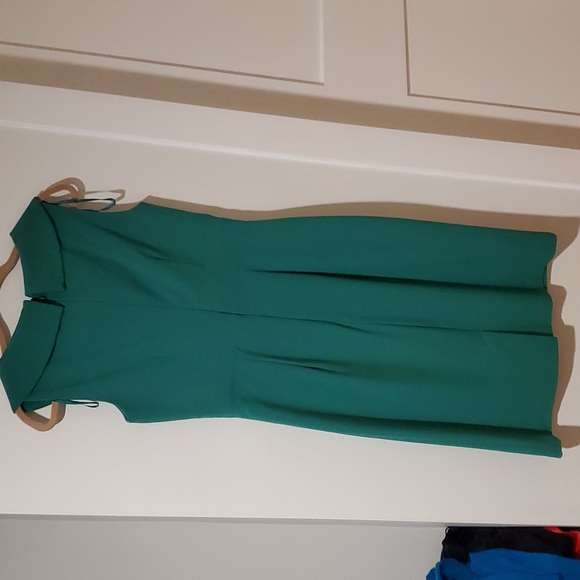 Donna Ricco | Dresses | Donna Ricco Green Wrap Portrait Collar Sheath ...